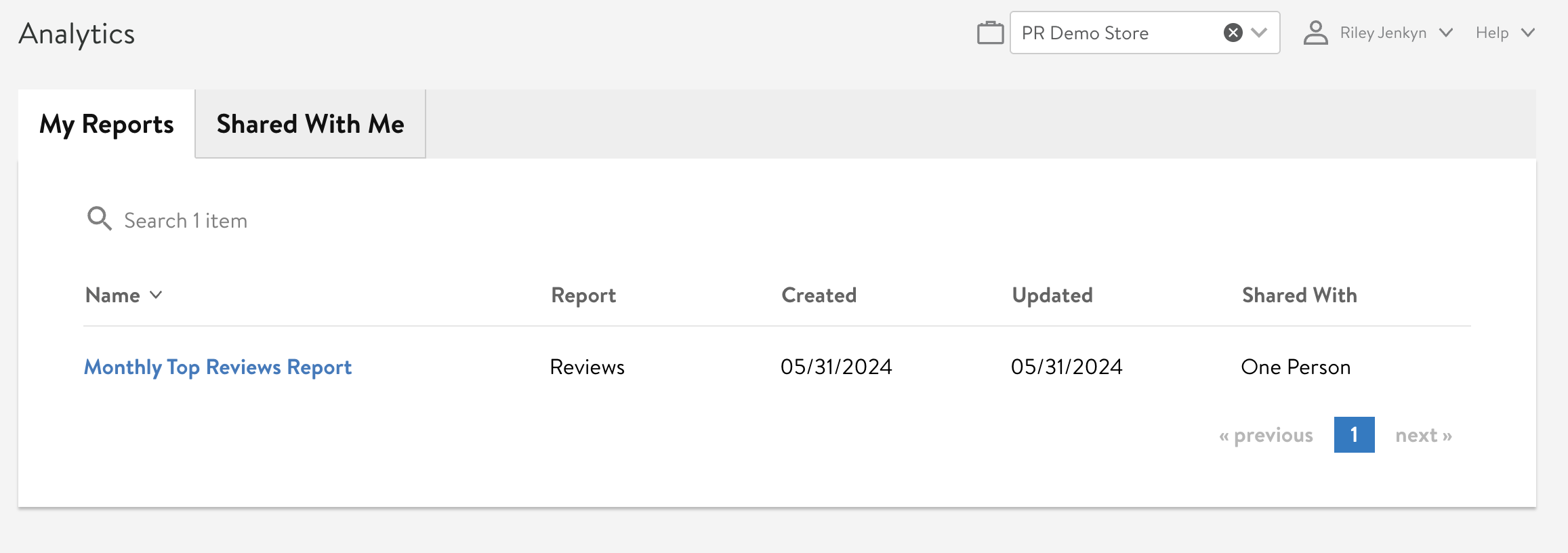 Saved Reports – PowerReviews Help Center