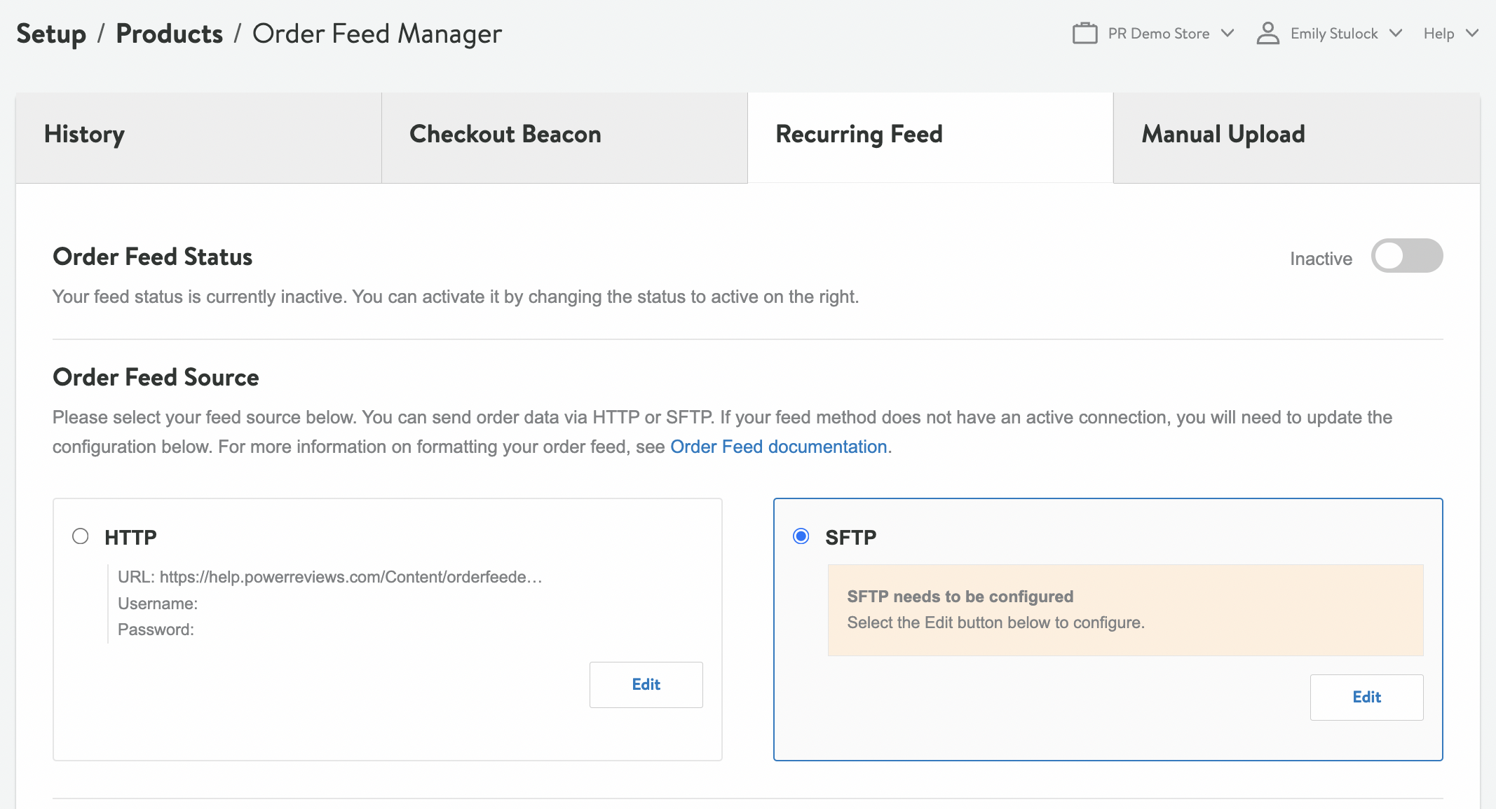 Order Feed – PowerReviews Help Center